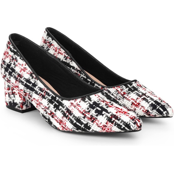Shoes | Knit Plaid Block Heels | Poshmark